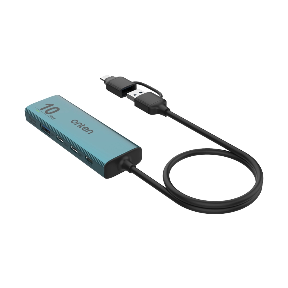 4 Port USB HUB v3.2 ONTEN (OTN-UCA612+) Green Type-C