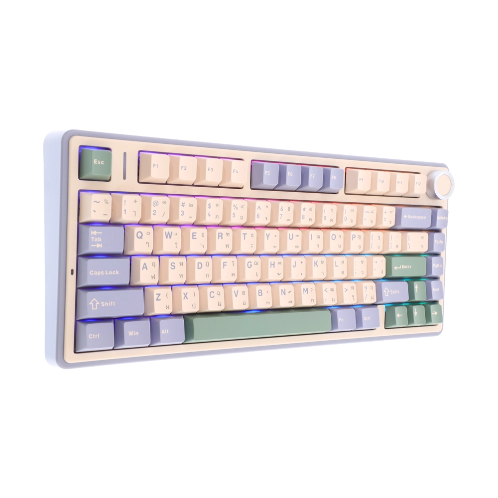 K/B BLUETOOTH/WIRELESS AULA F75 PURPLE BEIGE LIGHTGREEN (GY-SW)