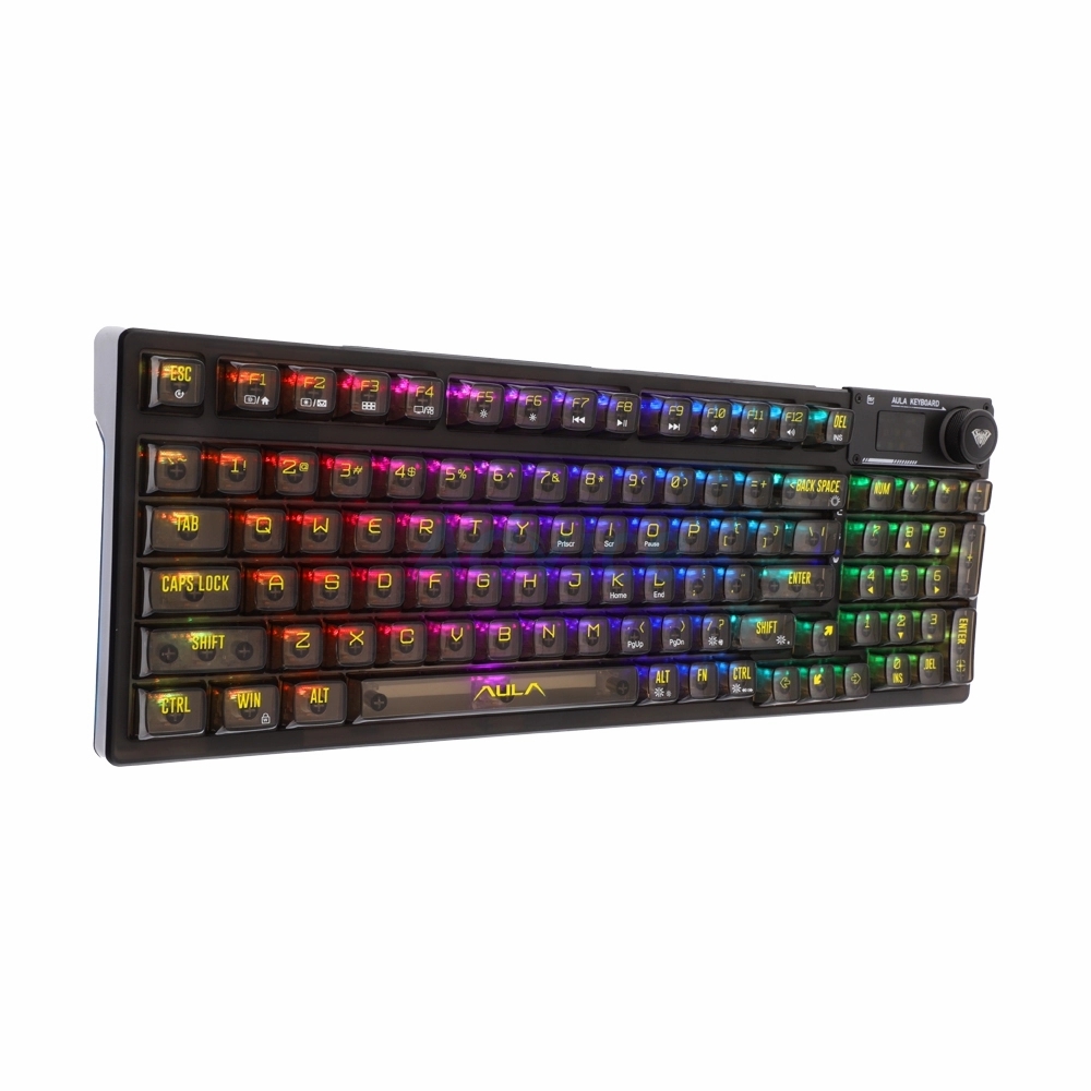 K/B BLUETOOTH/WIRELESS AULA F98 PRO BLACK WHITE-SWITCH