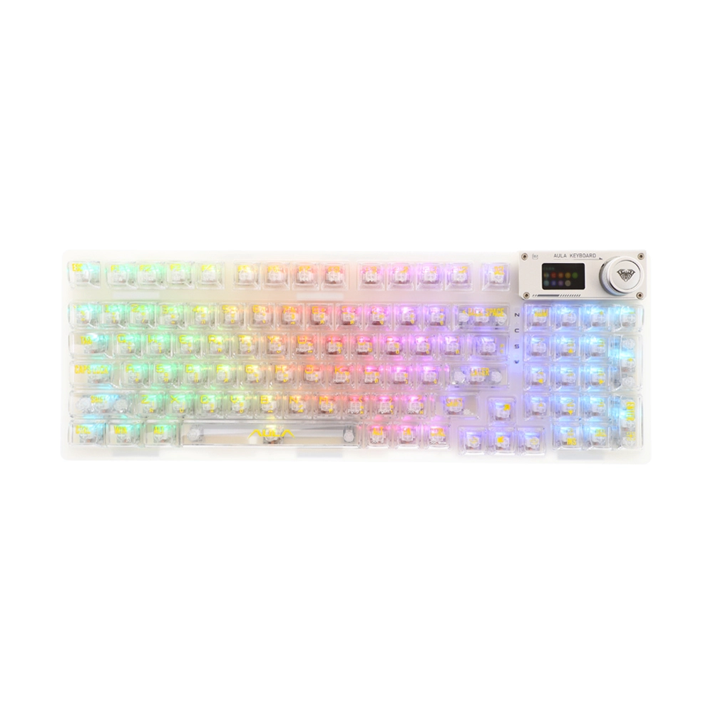 WIRELESS/BLUETOOTH KEYBOARD AULA F98 PRO WHITE WHITE-SWITCH