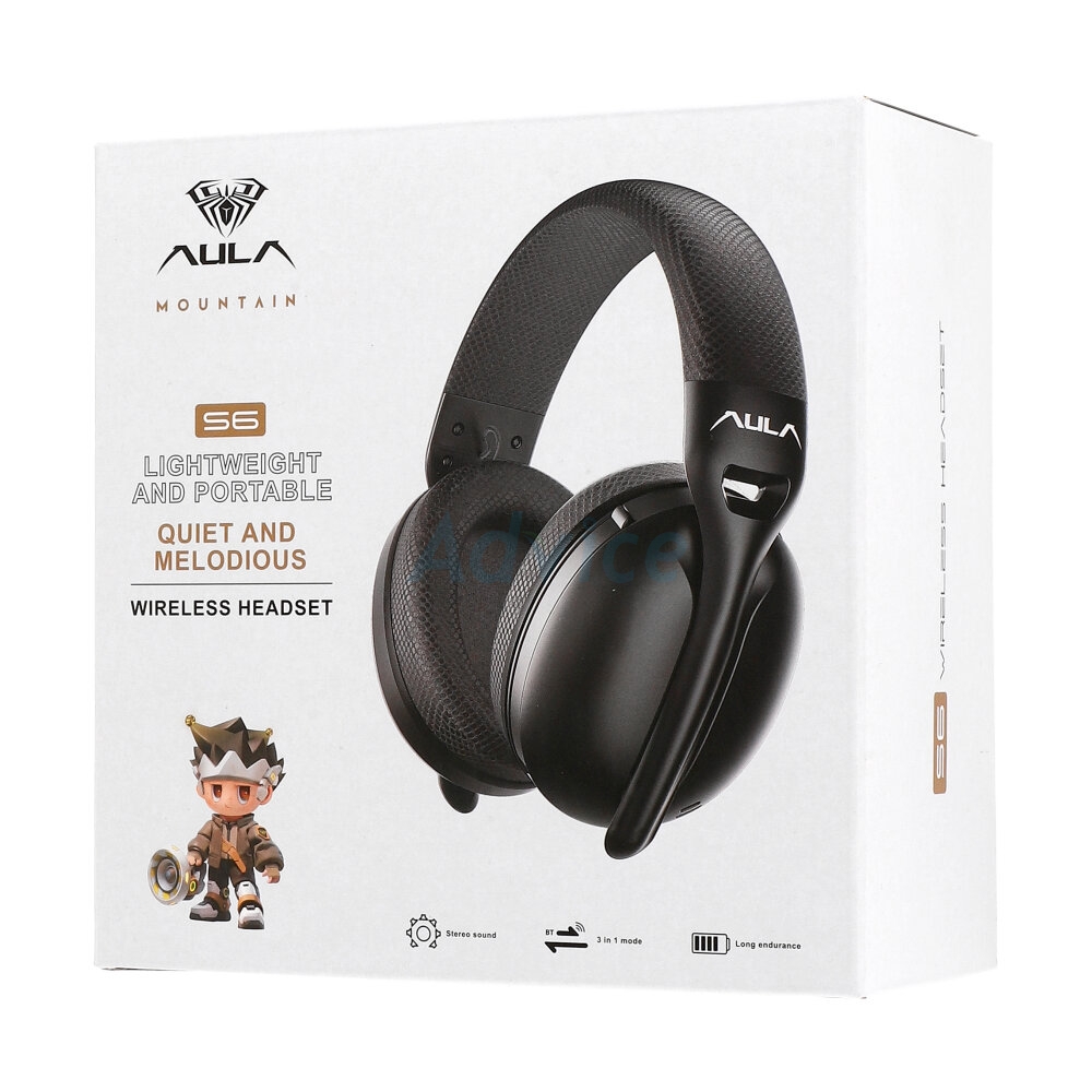 AULA S6 Blue หูฟังไร้สาย Bluetooth 5.2 เสียงดี เบา สบาย พร้อมไมค์คมชัด ...