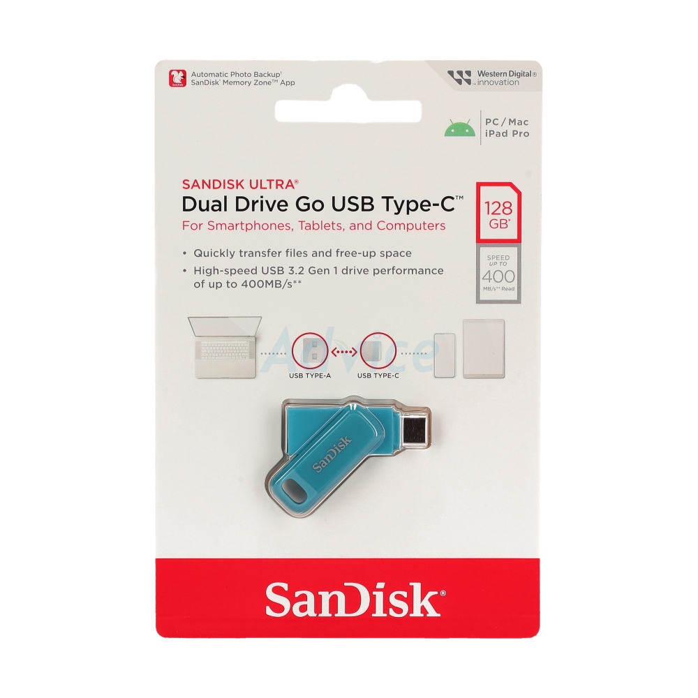 Dual Flash128GB SANDISK (SDDDC3-128G-G46NBB) Navy Blue Type-C