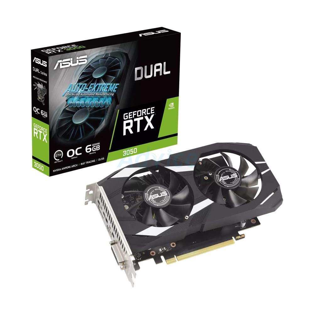 VGA ASUS GEFORCE RTX 3050 DUAL O6G - 6GB GDDR6