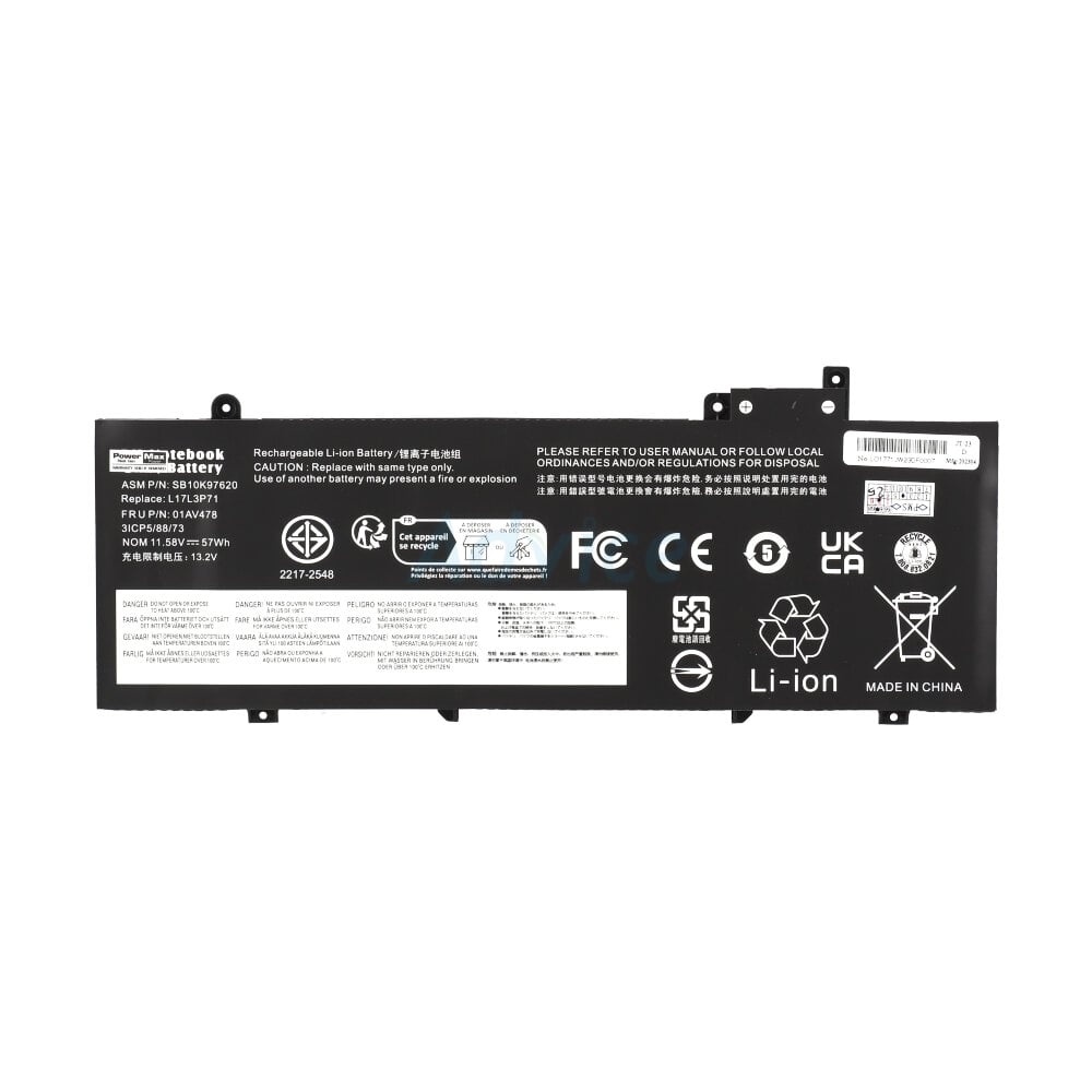 BATTERY LENOVO L17L3P71/T480S/01AV478 OEM