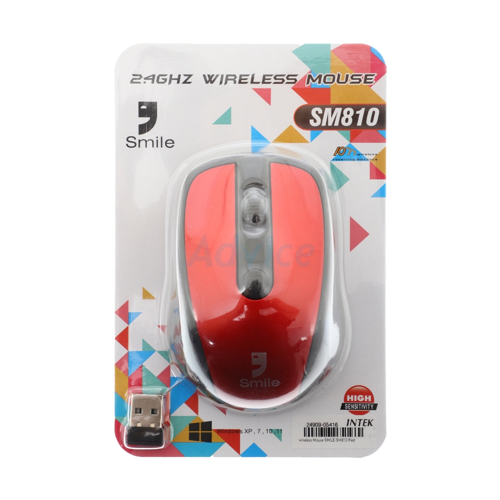 WIRELESS MOUSE SMILE SM810 BLACK/RED