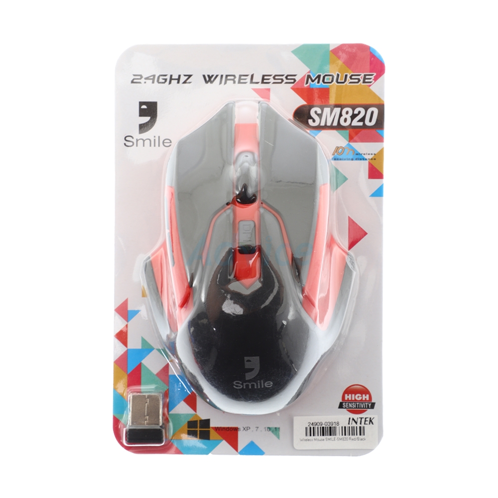WIRELESS MOUSE SMILE SM820 BLACK/RED