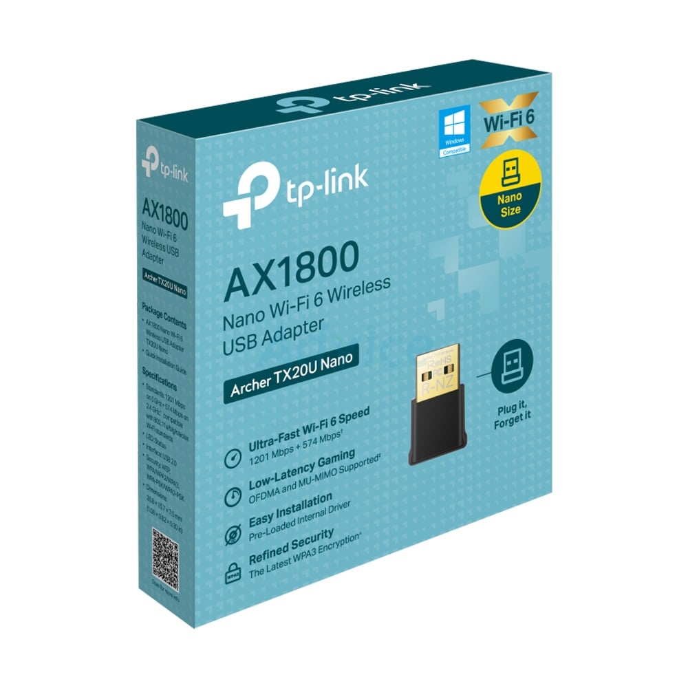 Wireless USB Adapter TP-LINK (Archer TX20U Nano) AX1800 Dual Band WiFi ...
