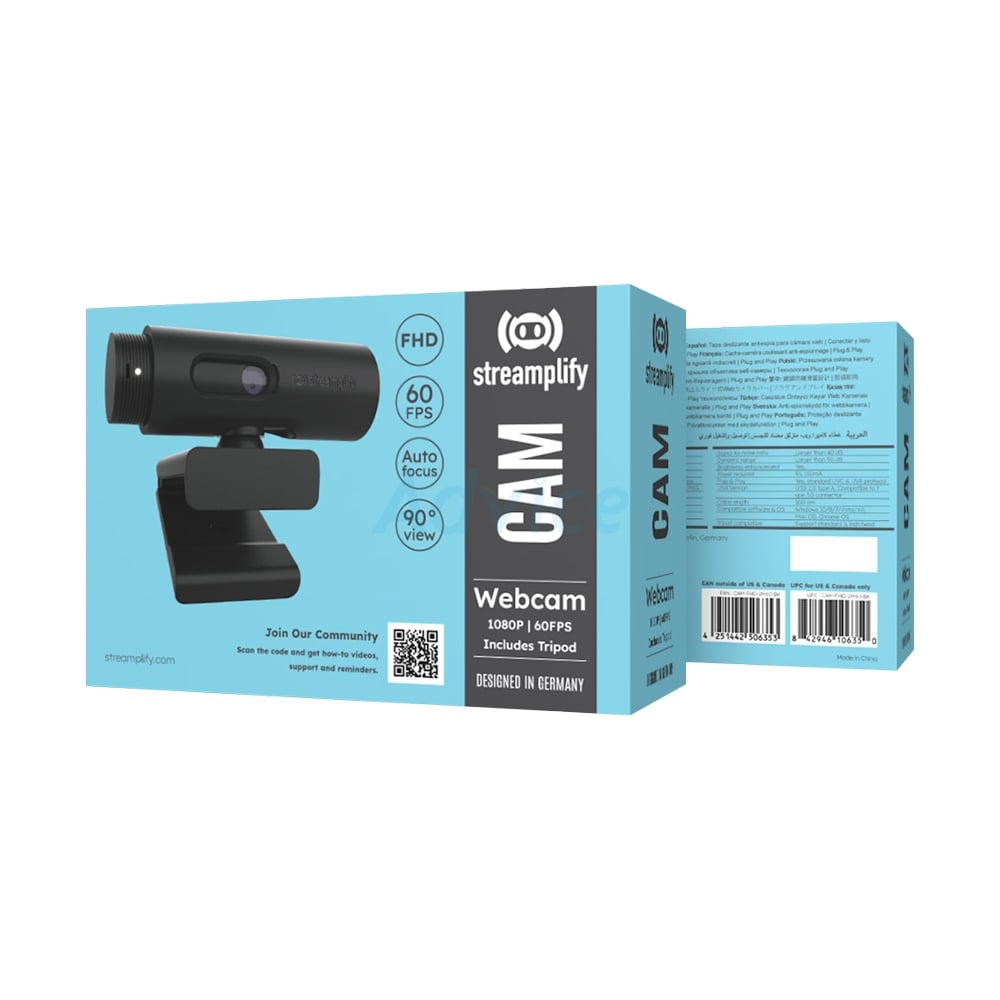 WEBCAM STREAMPLIFY (CAM -FHD-2M60-BK)