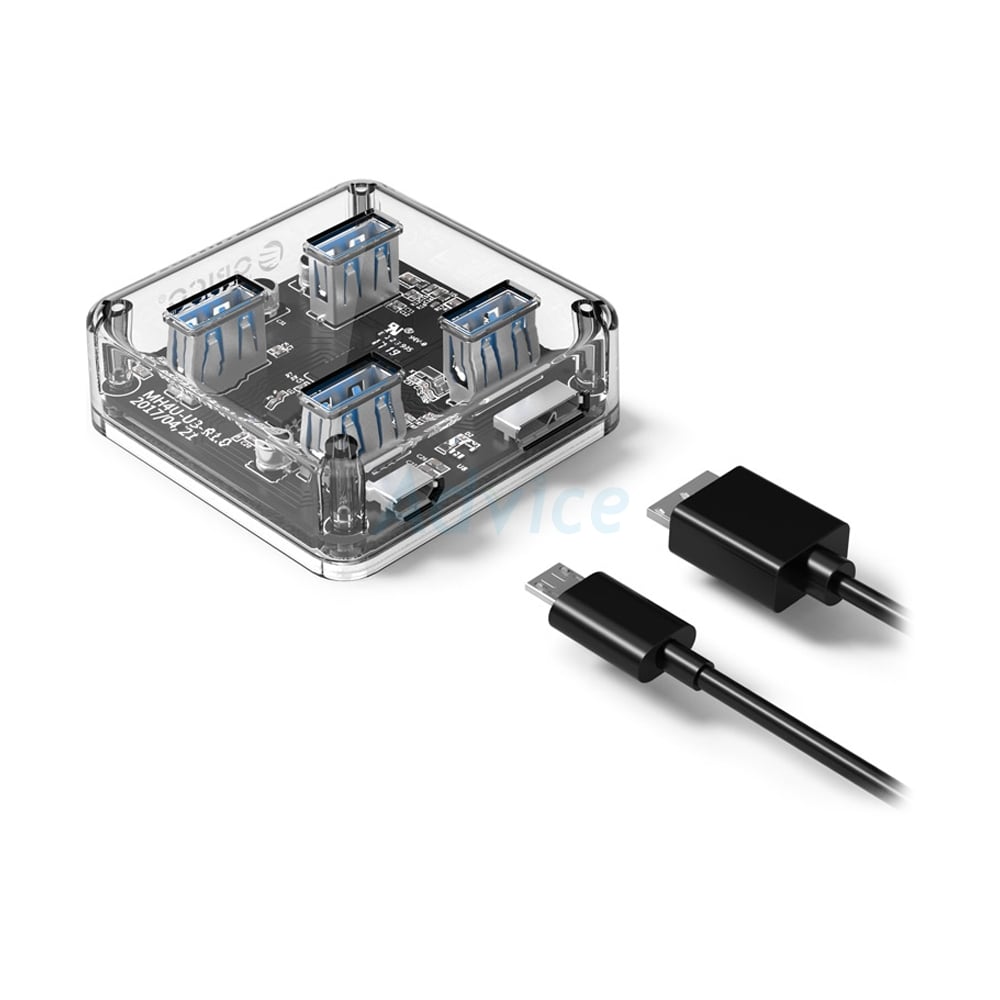4 Port USB HUB v3.0 ORICO-MH4UC-U3 (Clear)