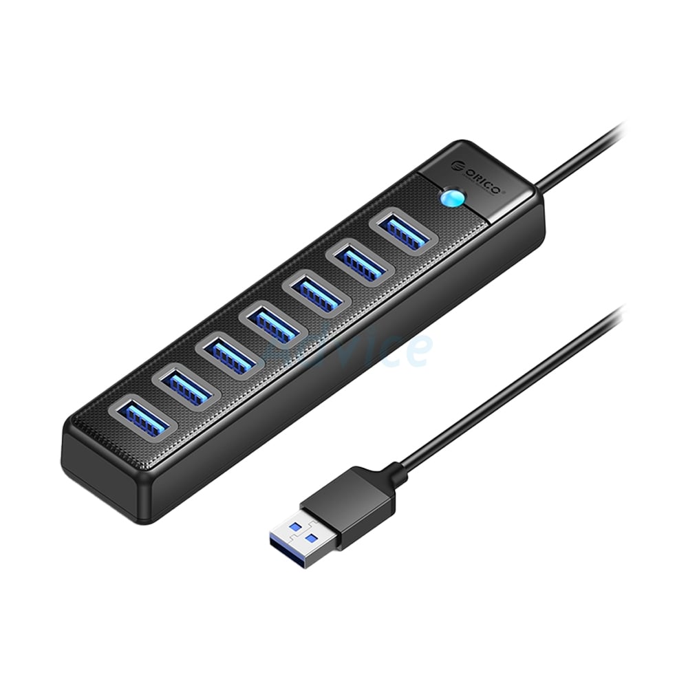 7 Port USB HUB v3.0 ORICO PW7U-U3 (Black)