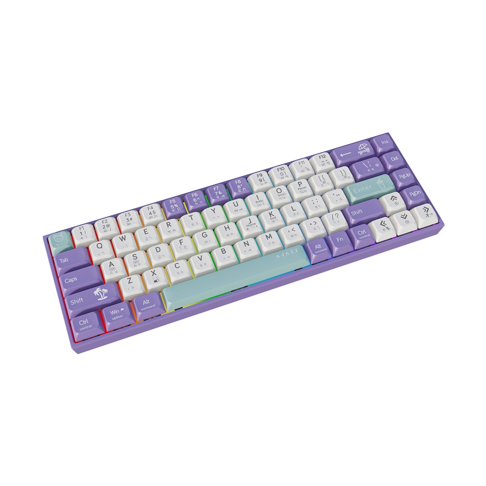 KEYBOARD AJAZZ AK681 SUMMER PURPLE (RED SWITCH คีย์บอร์ด) | Advice จ. ...