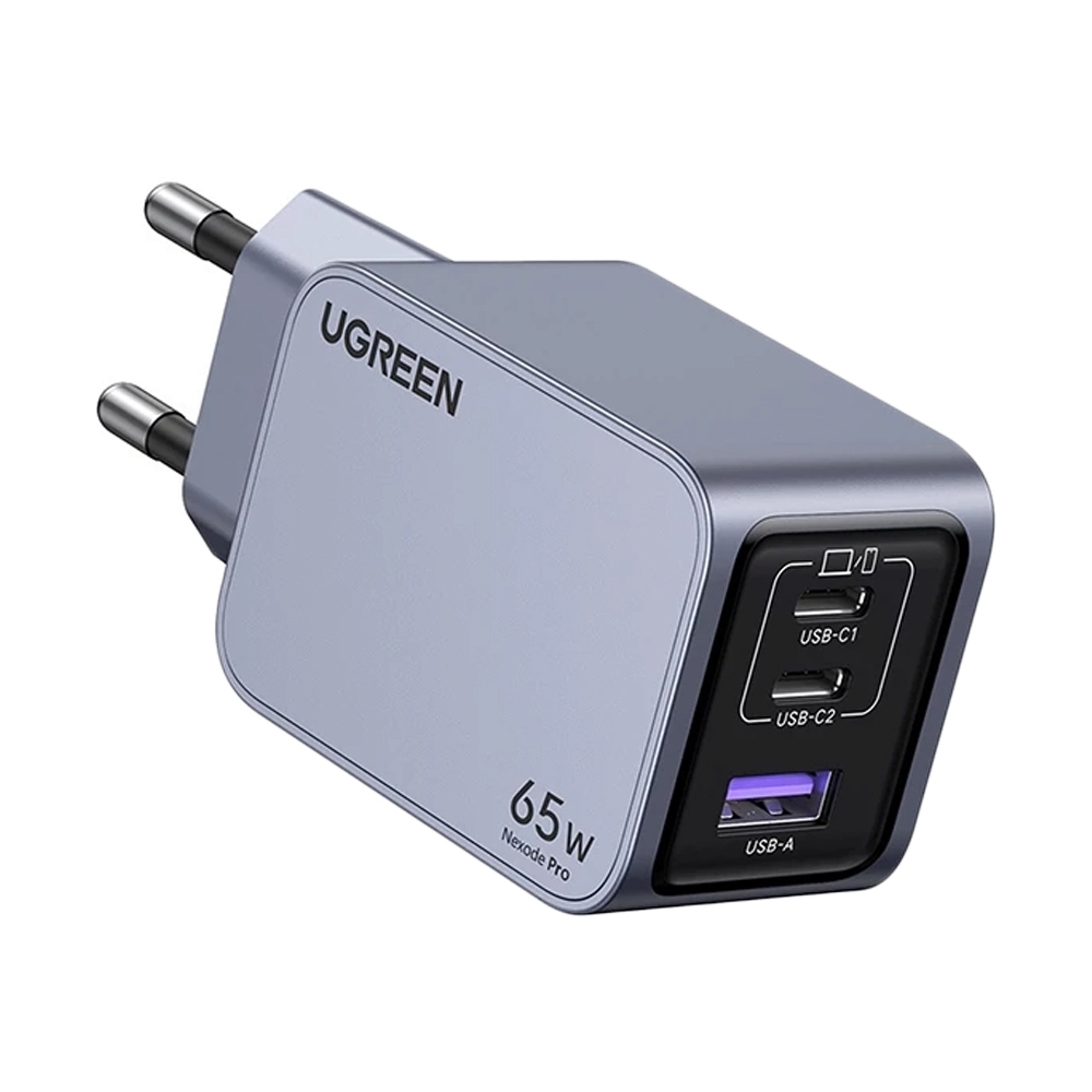 Adapter 3 Ports (1USB + 2Type-C) UGREEN (65W,25829) Grey