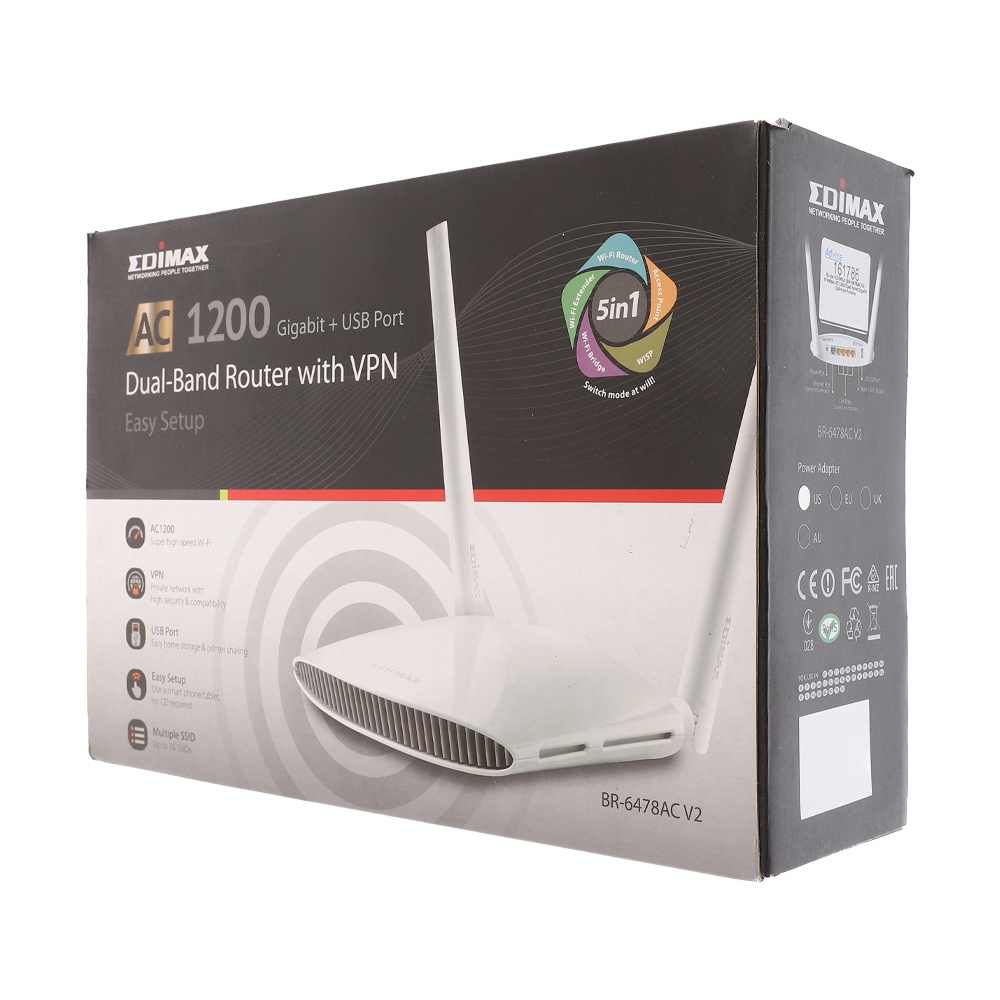 Router EDIMAX (BR-6478AC V2) Wireless AC1200 Dual Band Gigabit Wi-Fi 6