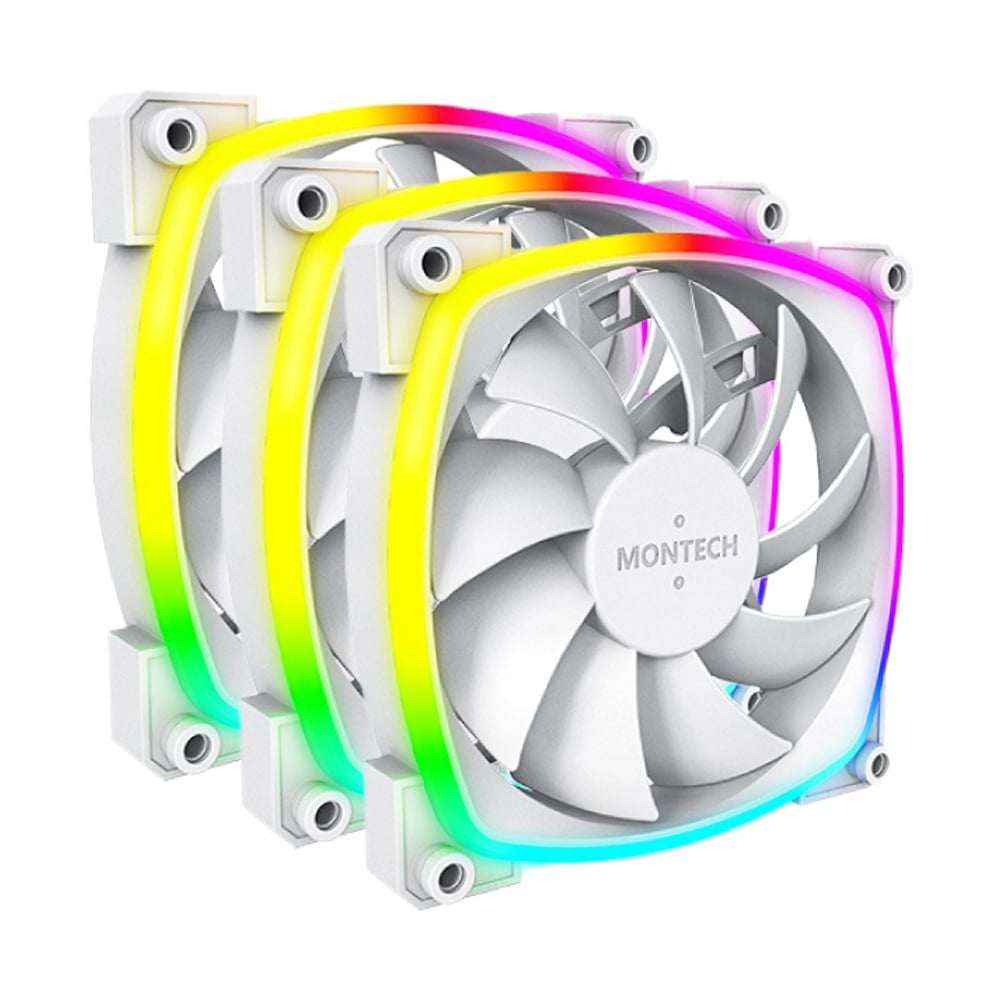 FAN CASE 12CM MONTECH AX120 PWM FAN X 3 WHITE