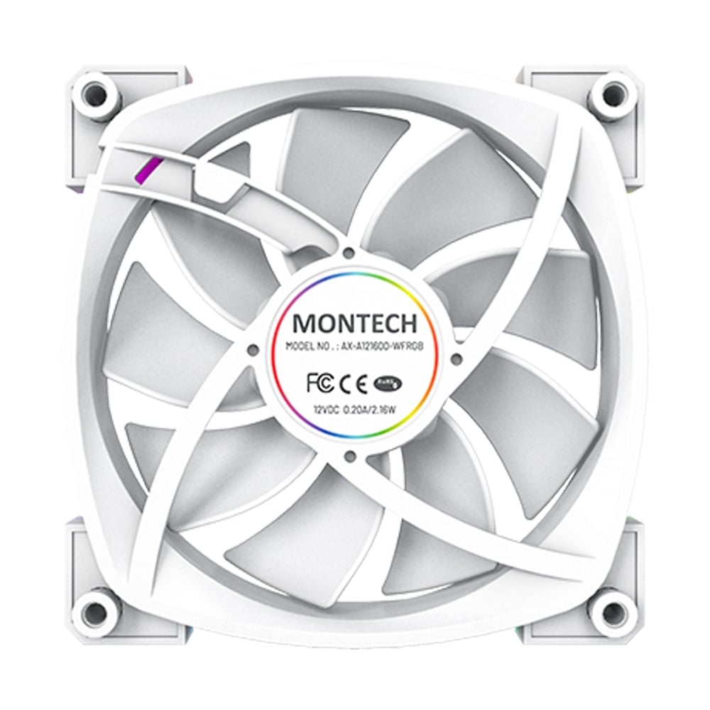 FAN CASE 12CM MONTECH AX120 PWM FAN X 3 WHITE