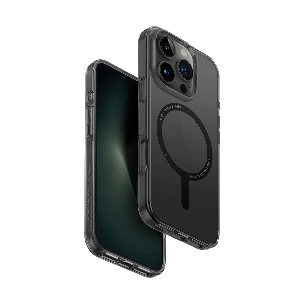 Case iPhone 16 Pro UNIQ Hybrid Magclick Charging Clario - Smoke