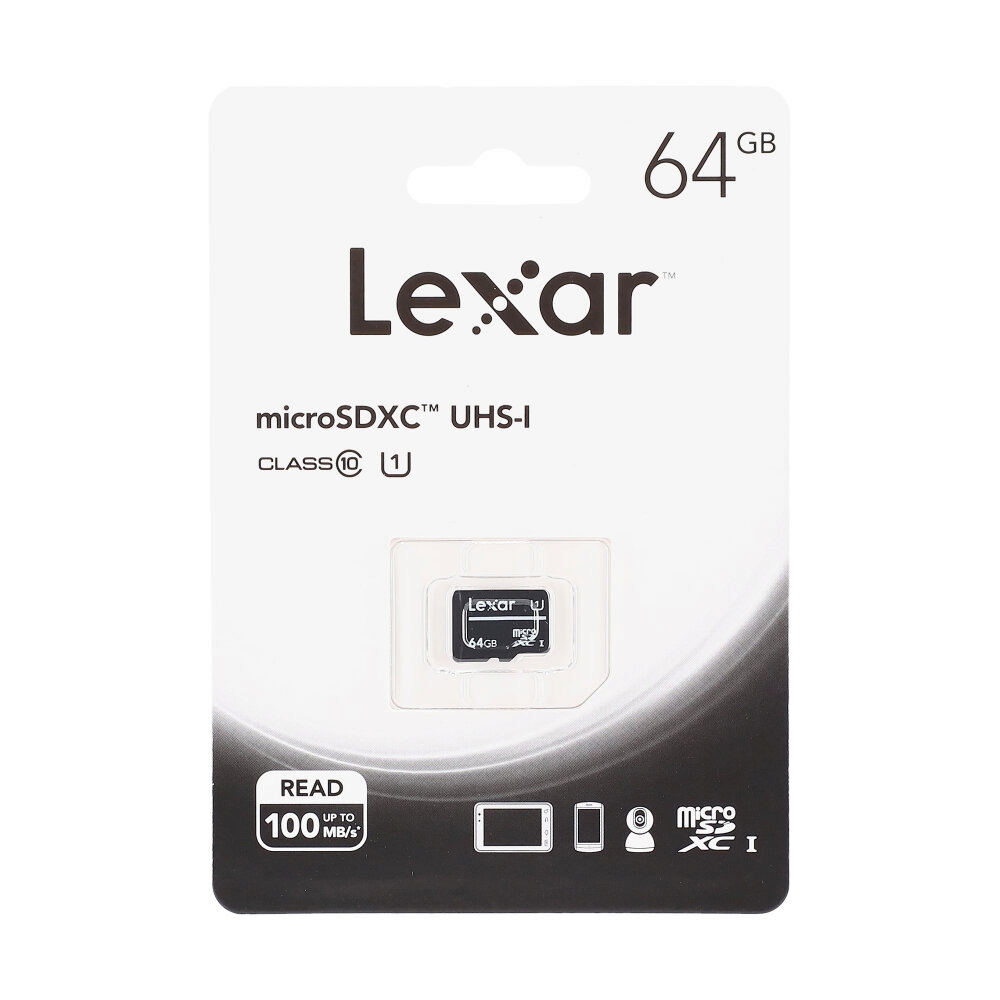 64GB Micro SD Card LEXAR SDXC C10 (100MB/s,)