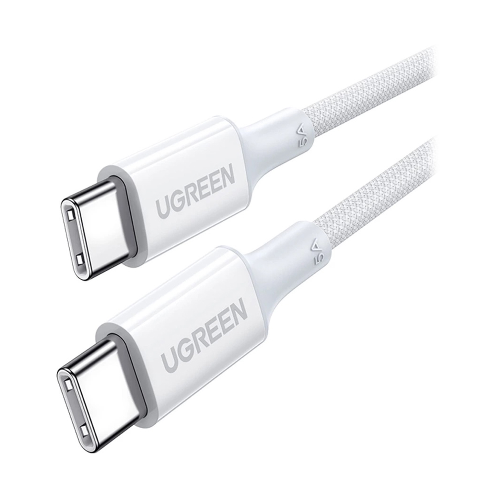 1M Cable Type-C To Type-C UGREEN (100W,Alu Silver, Nylon-25067) White