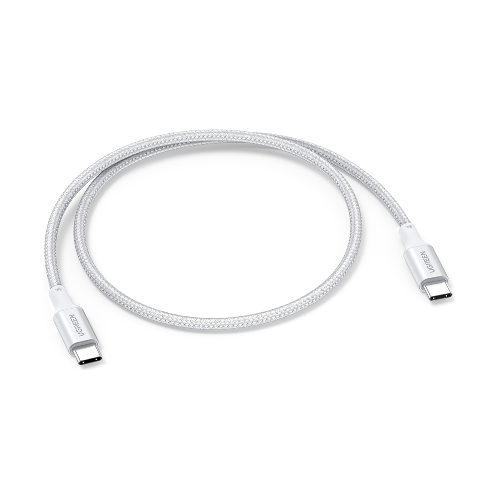 2M Cable Type-C To Type-C UGREEN (100W,Alu Silver, Nylon-25069) White