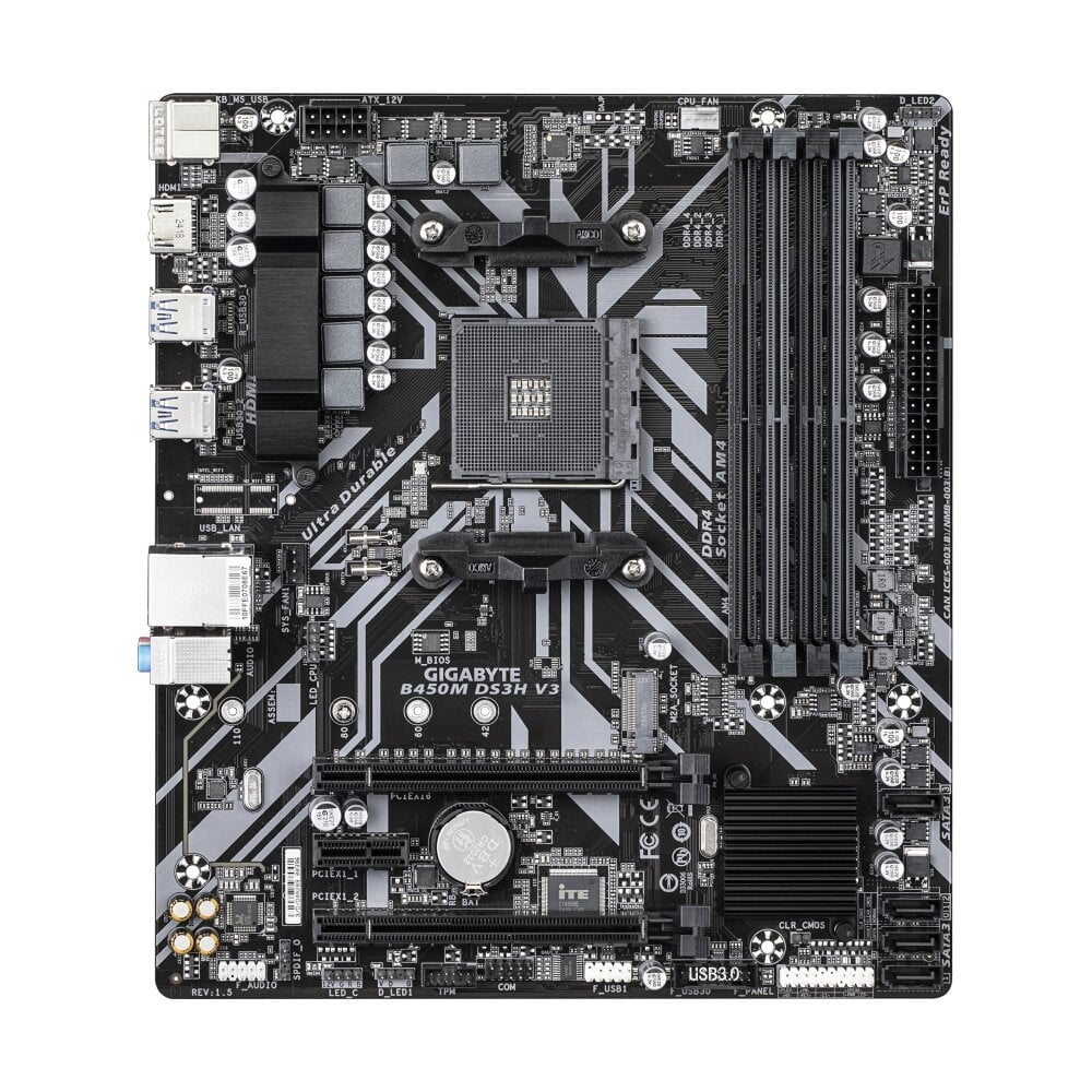 MAINBOARD (AM4) GIGABYTE B450M DS3H V3 DDR4 (REV. 1.5) | Advice จ.เชียงใหม่ สาขา U003 (ช้างเผือก)