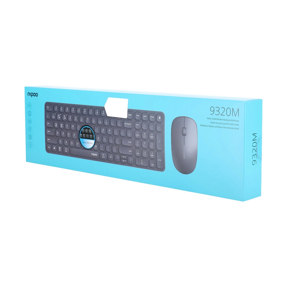 Rapoo 9320M Dark Grey: คีย์บอร์ด+เมาส์ไร้สาย Bluetooth สุดคุ้ม! ราคาพิเศษ