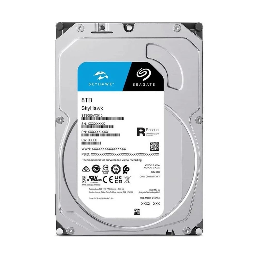 8 TB HDD CCTV SEAGATE SKYHAWK (7200RPM, 256MB, SATA-3,ST8000VX010 ...