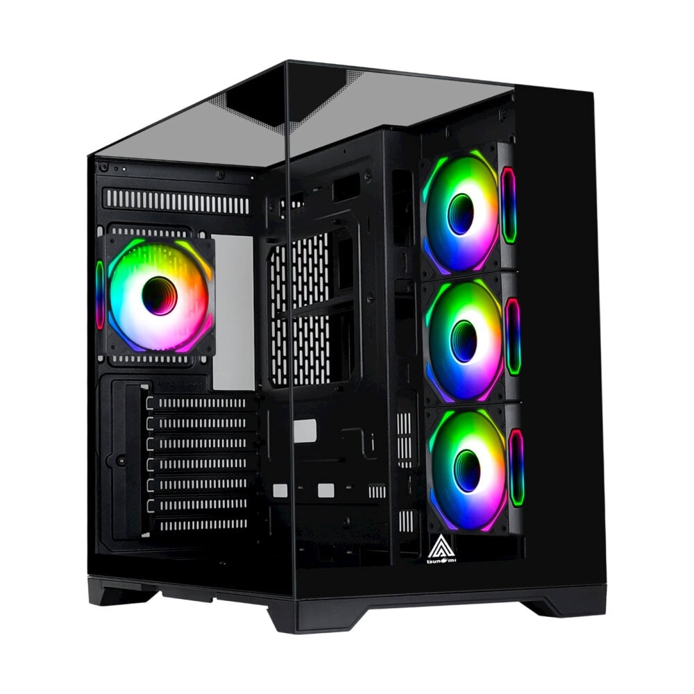 ATX CASE (NP) TSUNAMI ADVENTURE SKY PLUS I KK 1267 K *4 ARGB BLACK ...