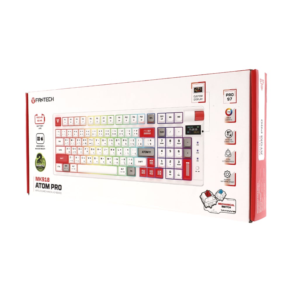 คีย์บอร์ดไร้สาย Fantech MK918 Wireless Mechanical Gaming Keyboard (EN ...