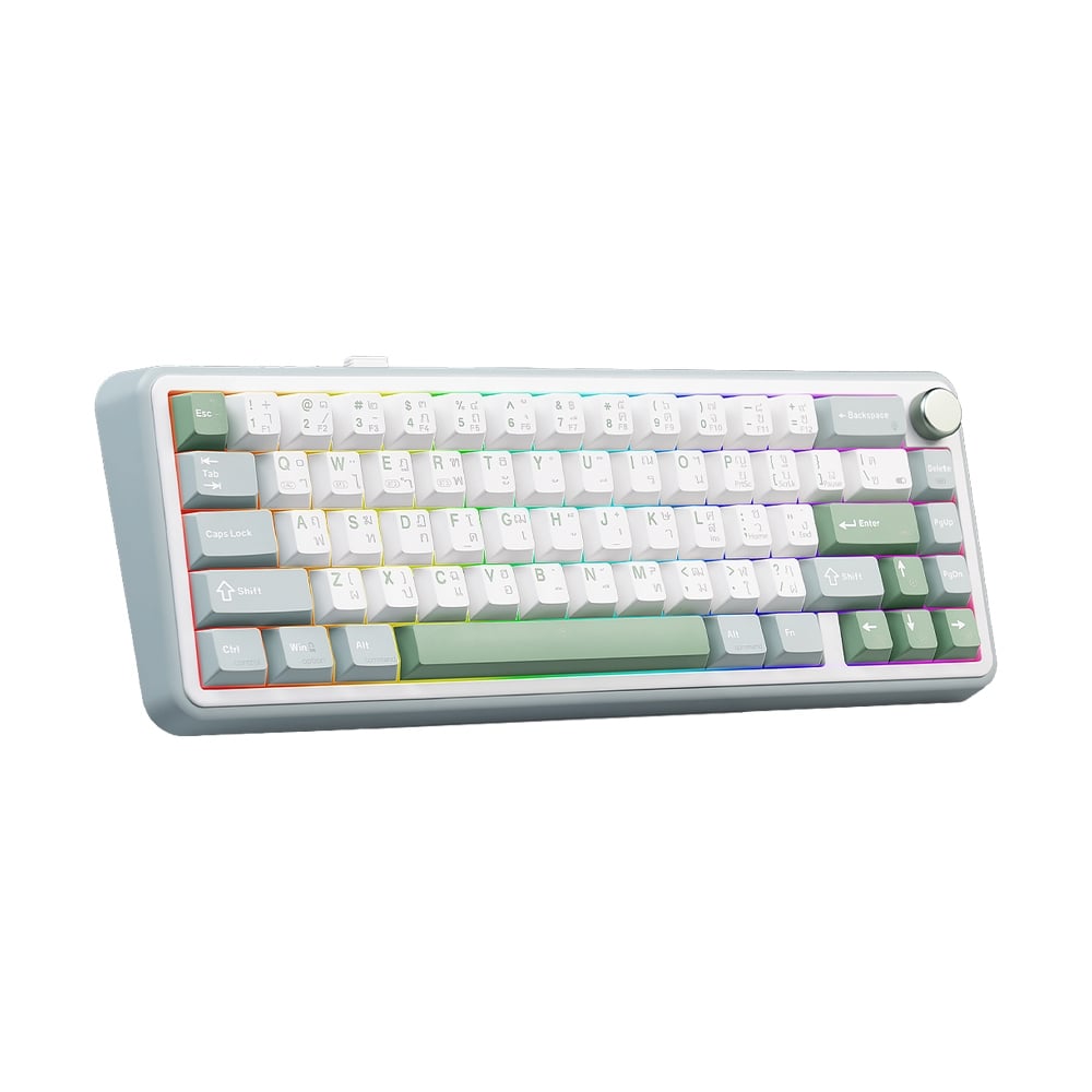 WIRELESS/BLUETOOTH KEYBOARD EGA CMK8 WHITE/GREEN SAIKO ONE LINEAR-SWITCH