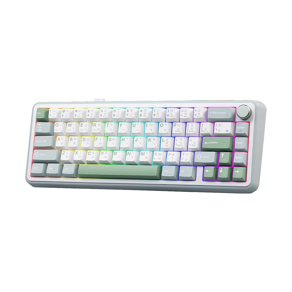 WIRELESS/BLUETOOTH KEYBOARD EGA CMK8 WHITE/GREEN SAIKO ONE LINEAR-SWITCH