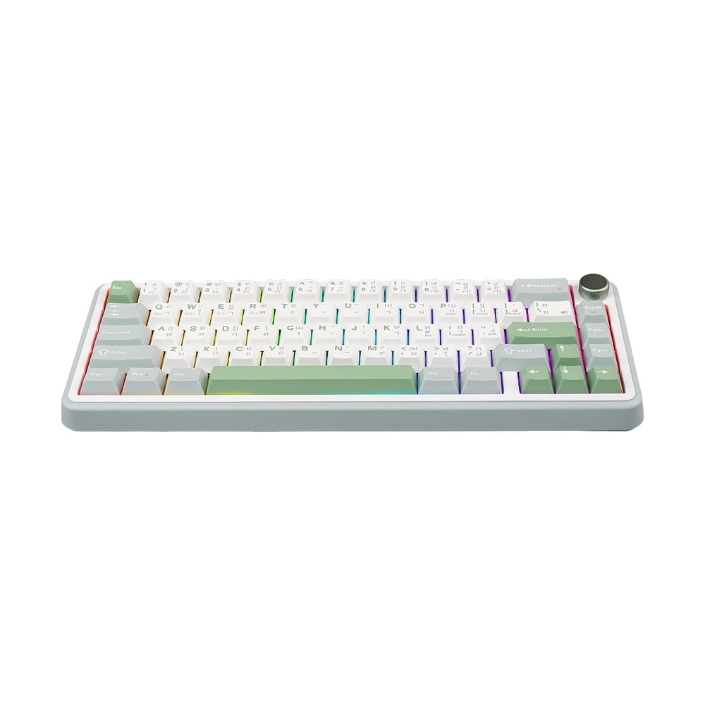 WIRELESS/BLUETOOTH KEYBOARD EGA CMK8 WHITE/GREEN SAIKO ONE LINEAR-SWITCH