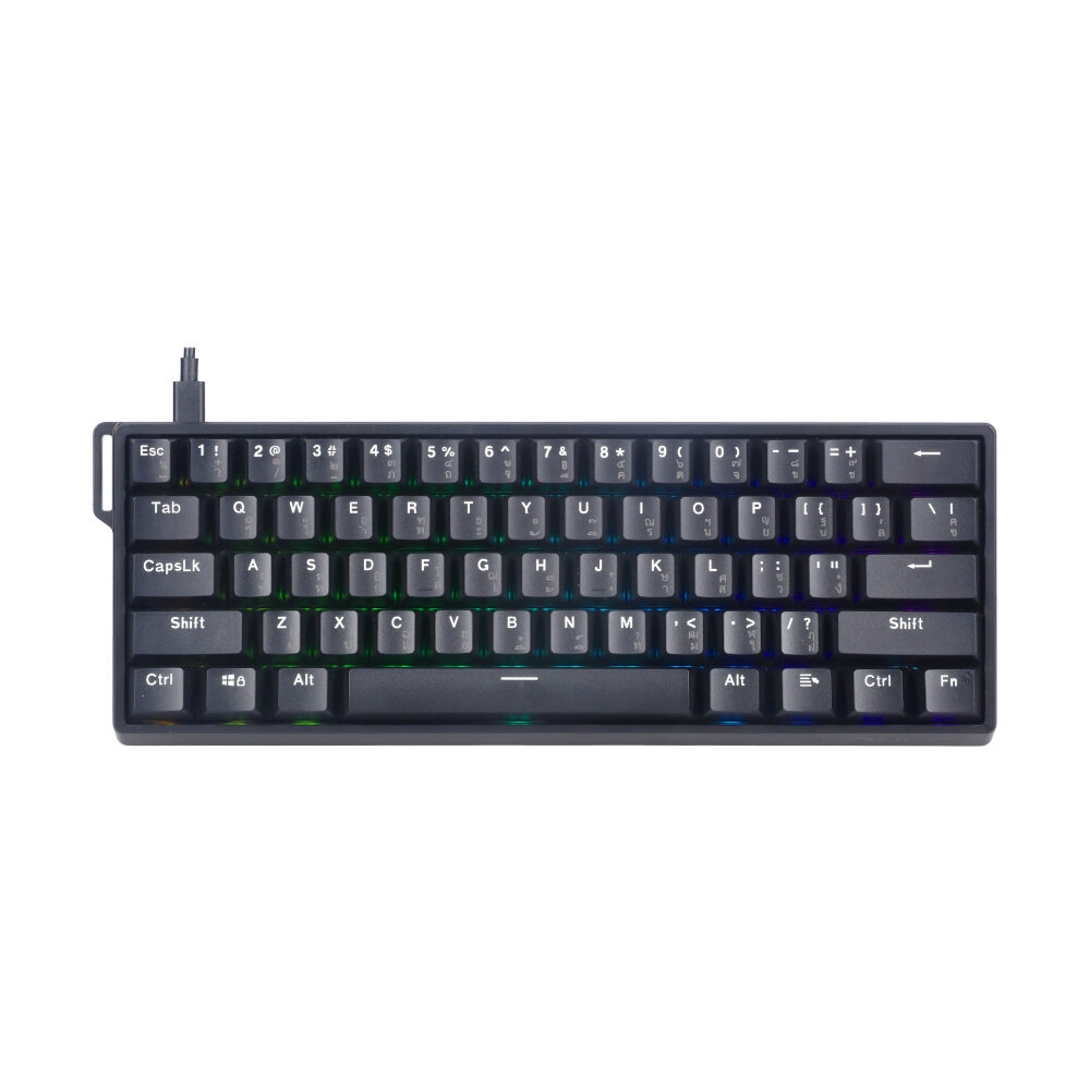 KEYBOARD AULA WIN60 BLACK GRAYWOOD MAGNETIC SWITCH