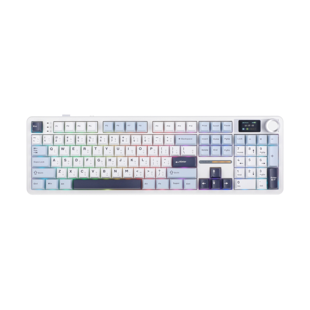 WIRELESS/BLUETOOTH KEYBOARD AULA F108PRO LIGHTBLUE/WHITE/BLACKPURPLE ...