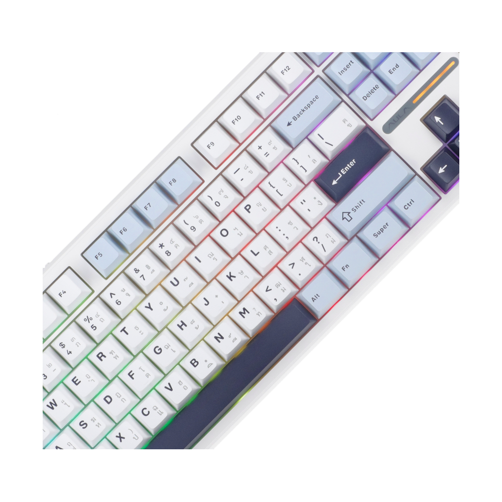 KEYBOARD WIRELESS BLUETOOTH AULA F108PRO LIGHTBLUE WHITE BLACKPURPLE ...