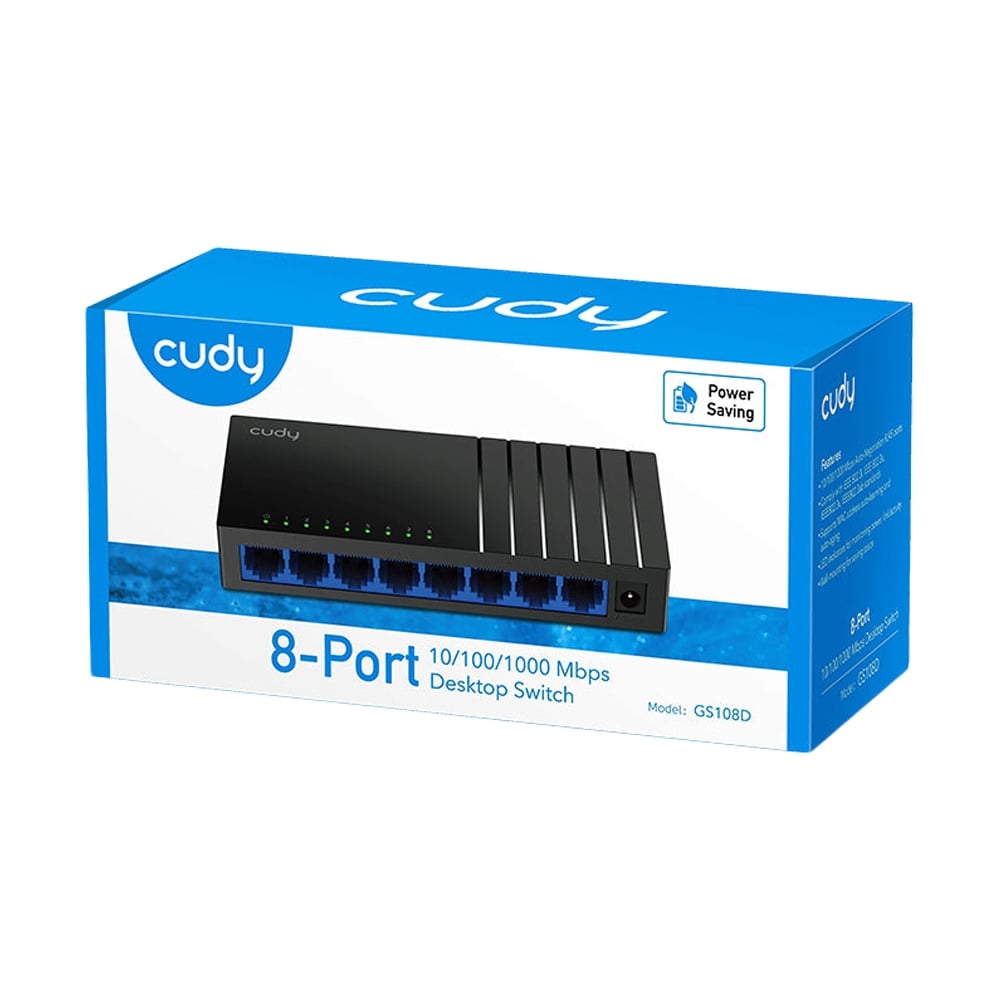 Gigabit Switching Hub 8 Port CUDY GS108D (6'')