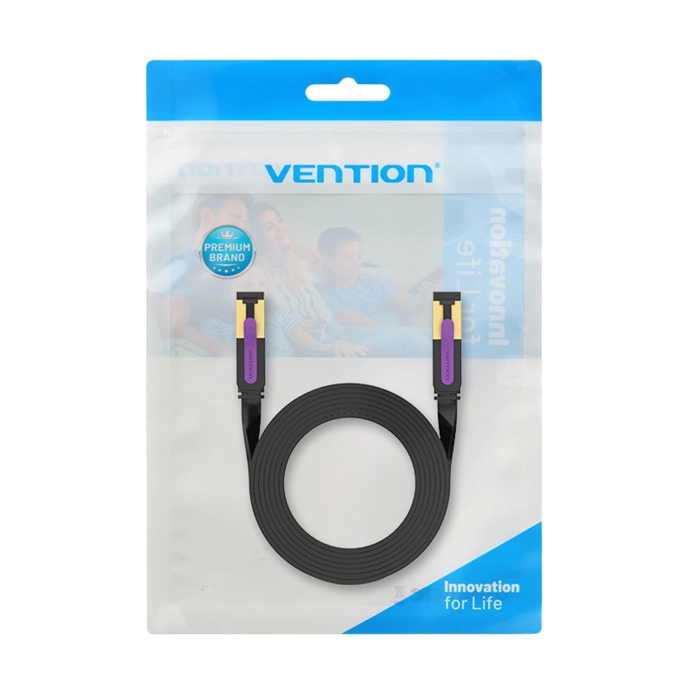 CAT7 UTP Flat Cable 20m. VENTION (ICABQ) 'Black'