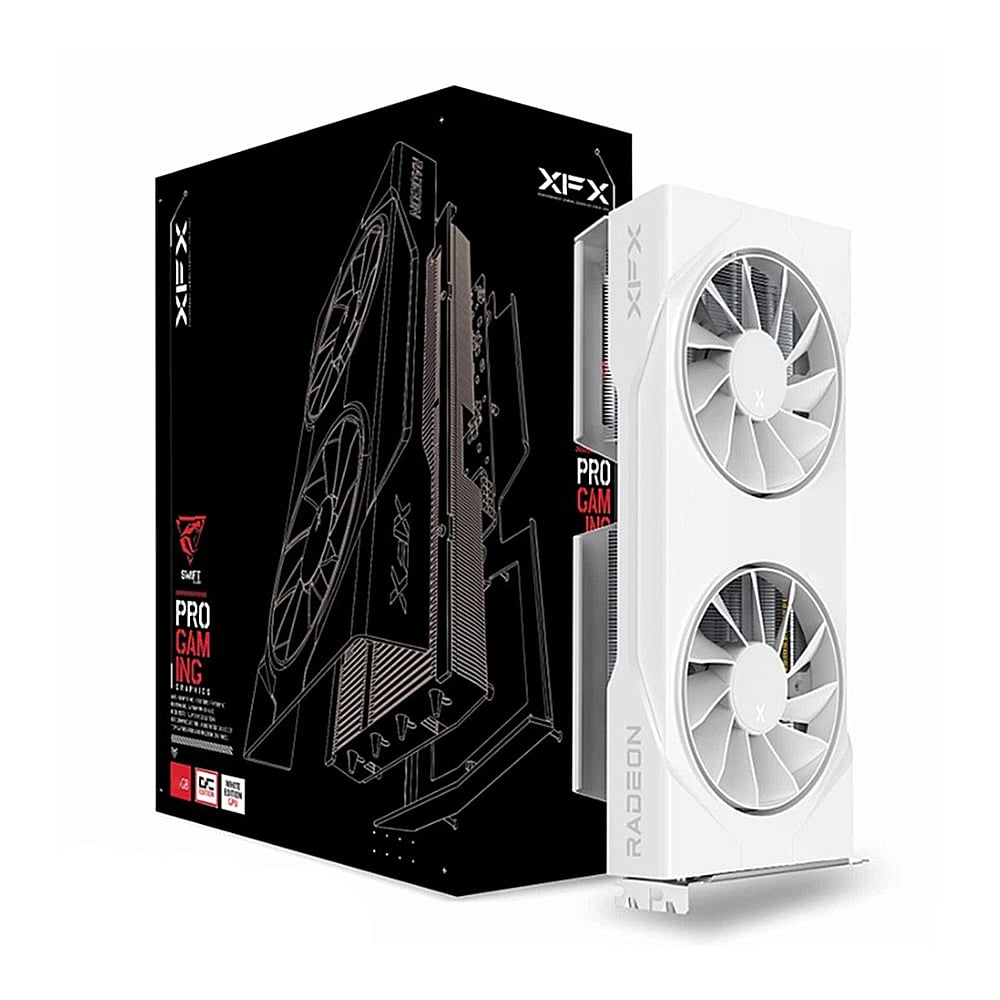 VGA XFX RADEON RX 9060XT SWIFT WHITE OC - 8GB GDDR6