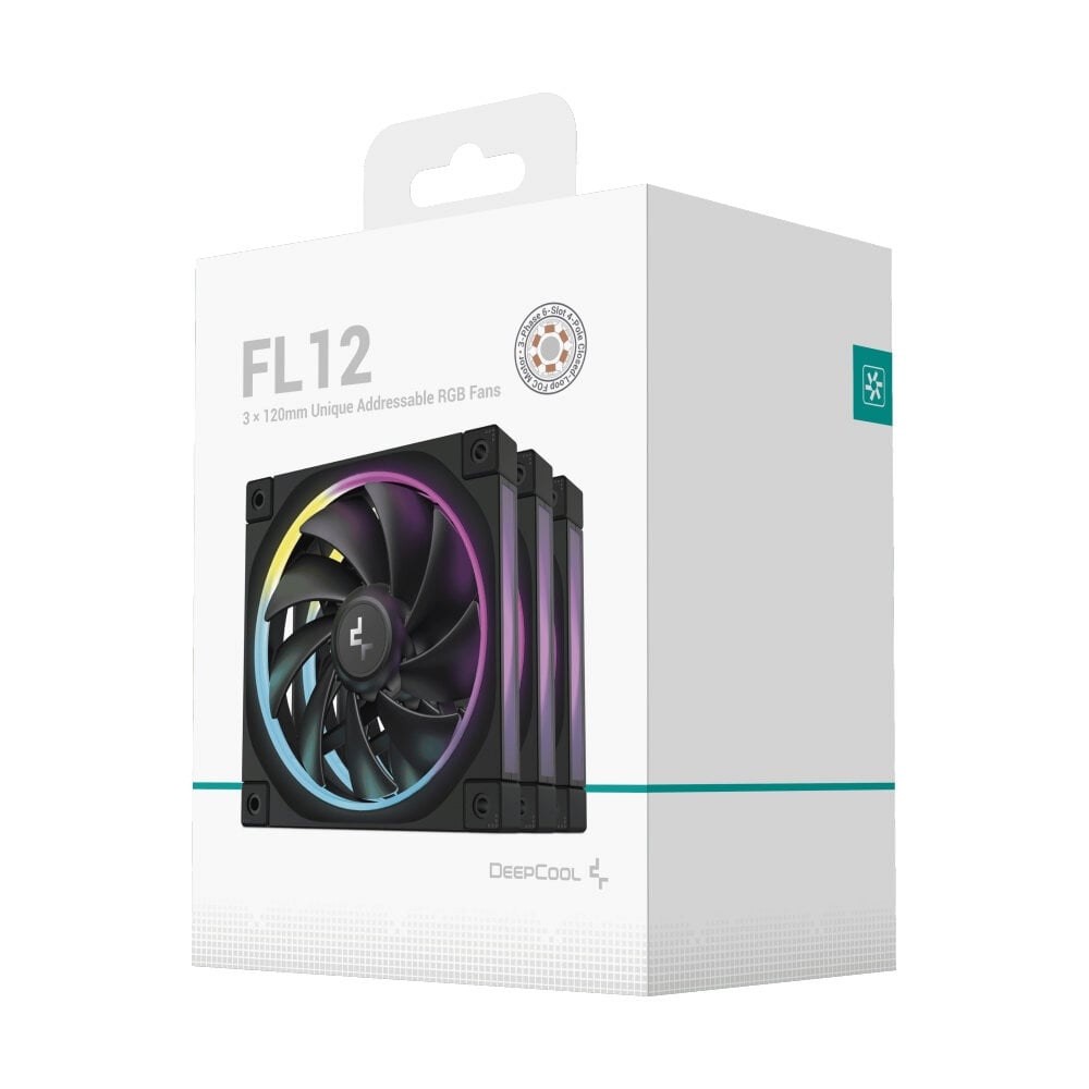 FAN CASE 12CM DEEPCOOL FL12 ARGB BLACK PACK 3 (R-FL12-BKAPN3-G)