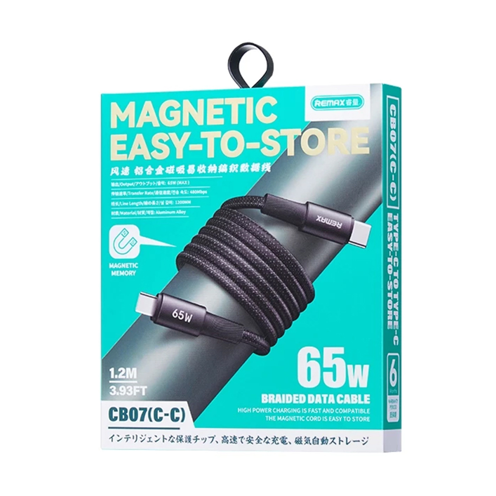 1.2M Cable Type-C To Type-C REMAX (65W,CB07) Black