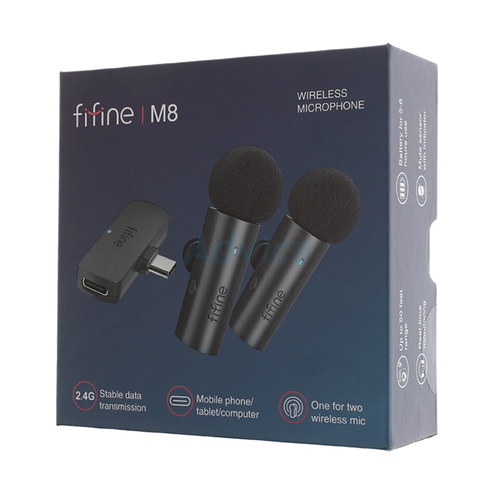 Wireless Microphone FIFINE M8 | Advice จ.ฉะเชิงเทรา สาขา A003 (ใกล้ ...